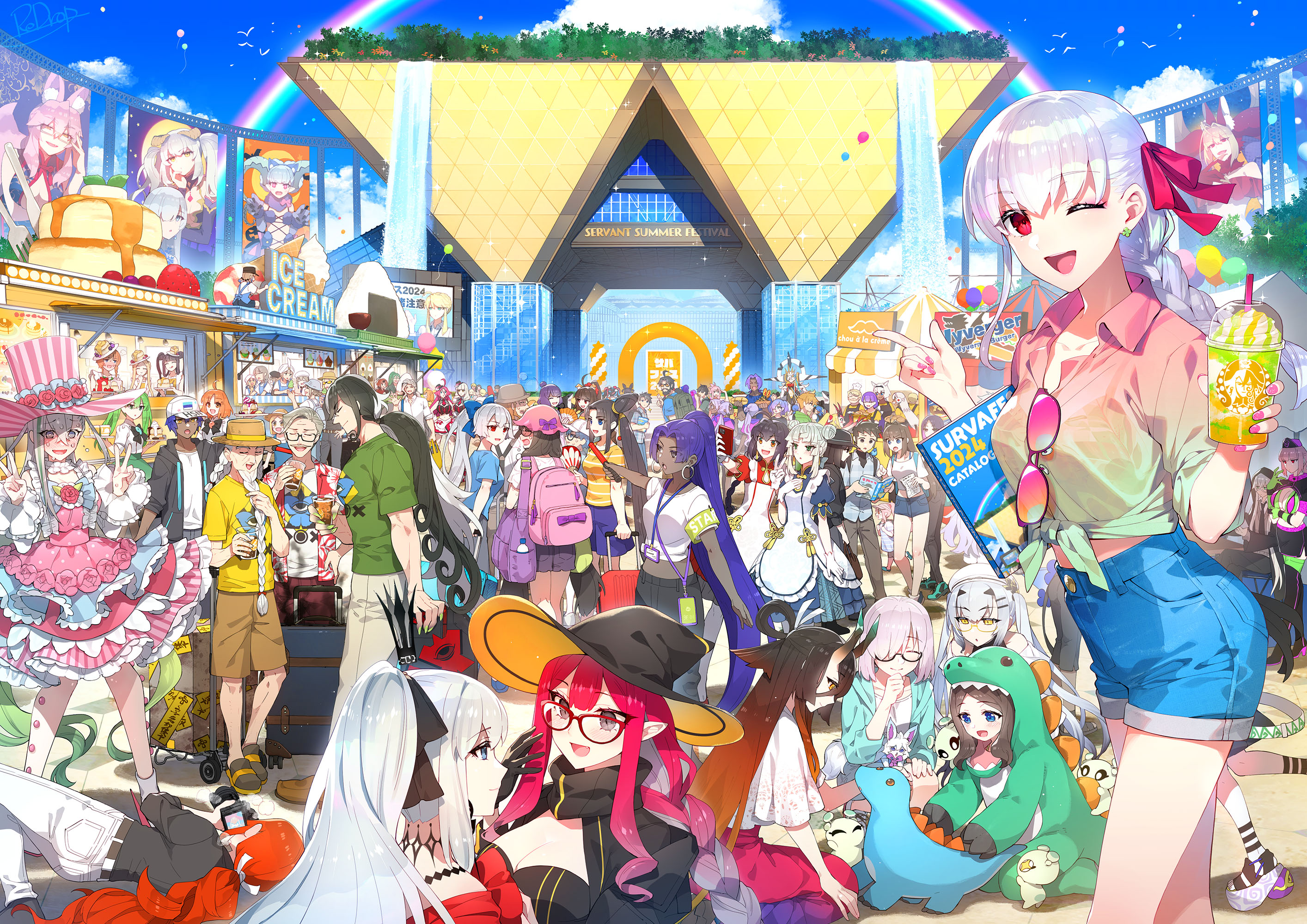 redrop fate/grand order animal ears asian clothes bikini top heels horns inumimi kitsune maid ...